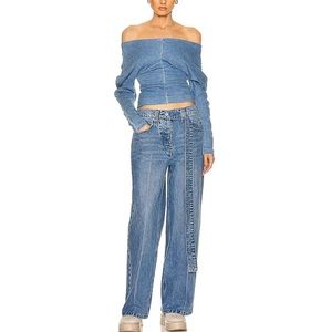 Alexander Wang | Tops | Alexander Wang Offshoulder Denim Top | Poshmark